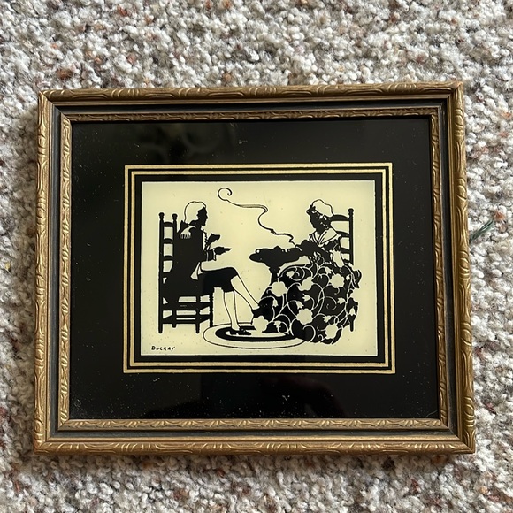 Vintage | Art | Vintage Silhouette Art Black White Signed Ducray ...